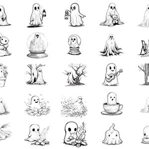 100+ Cute Ghost Procreate Stamps | Procreate Brushes | Instant Digital ...