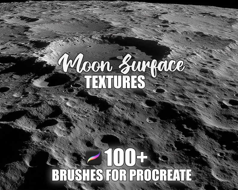 Moon Texture Procreate Brushes: Seamless Lunar Patterns (instant ...