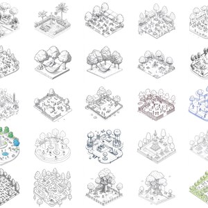 100+ Isometric Park Layout Stamps | Procreate Brushes | Instant Digital ...