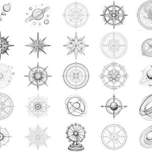 100+ Spinning Compass Planets Procreate Stamps | Procreate Brushes ...
