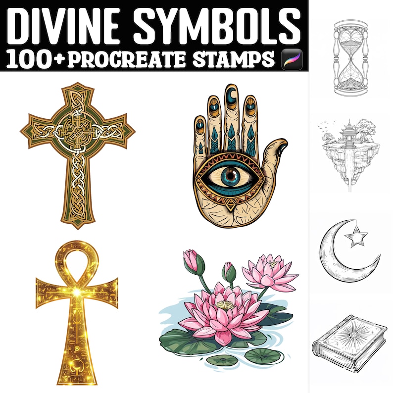 100+ Divine Symbols Procreate Stamps | Procreate Brushes | Instant ...