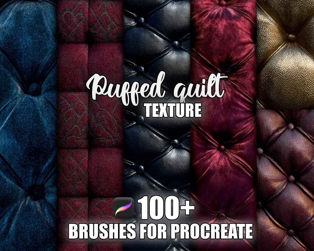 100+ Puffed Quilt Texture Procreate Pattern Brushes | Seamless Textures ...