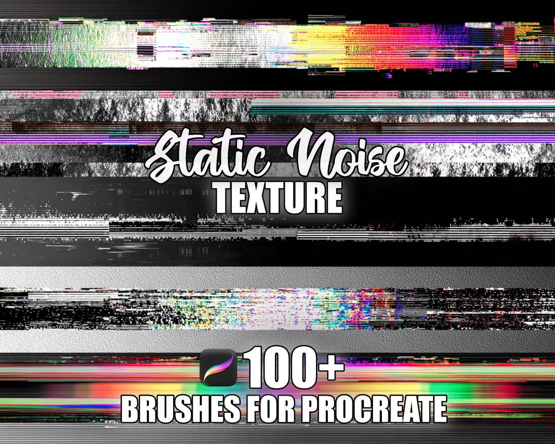 Procreate Static Noise Brushes: 100+ Seamless Texture Stamps (digital ...