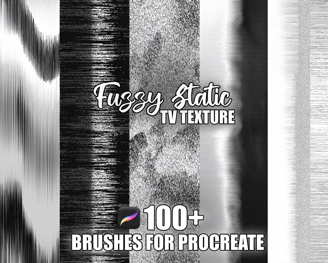 Procreate TV Static Texture Brushes: 100+ Fuzzy Seamless Patterns ...