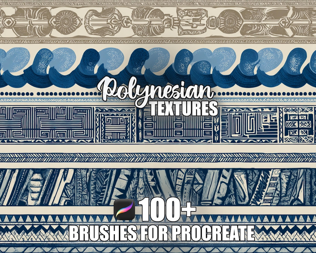 Polynesian Procreate Brushes: 100+ Seamless Tribal Textures (instant ...
