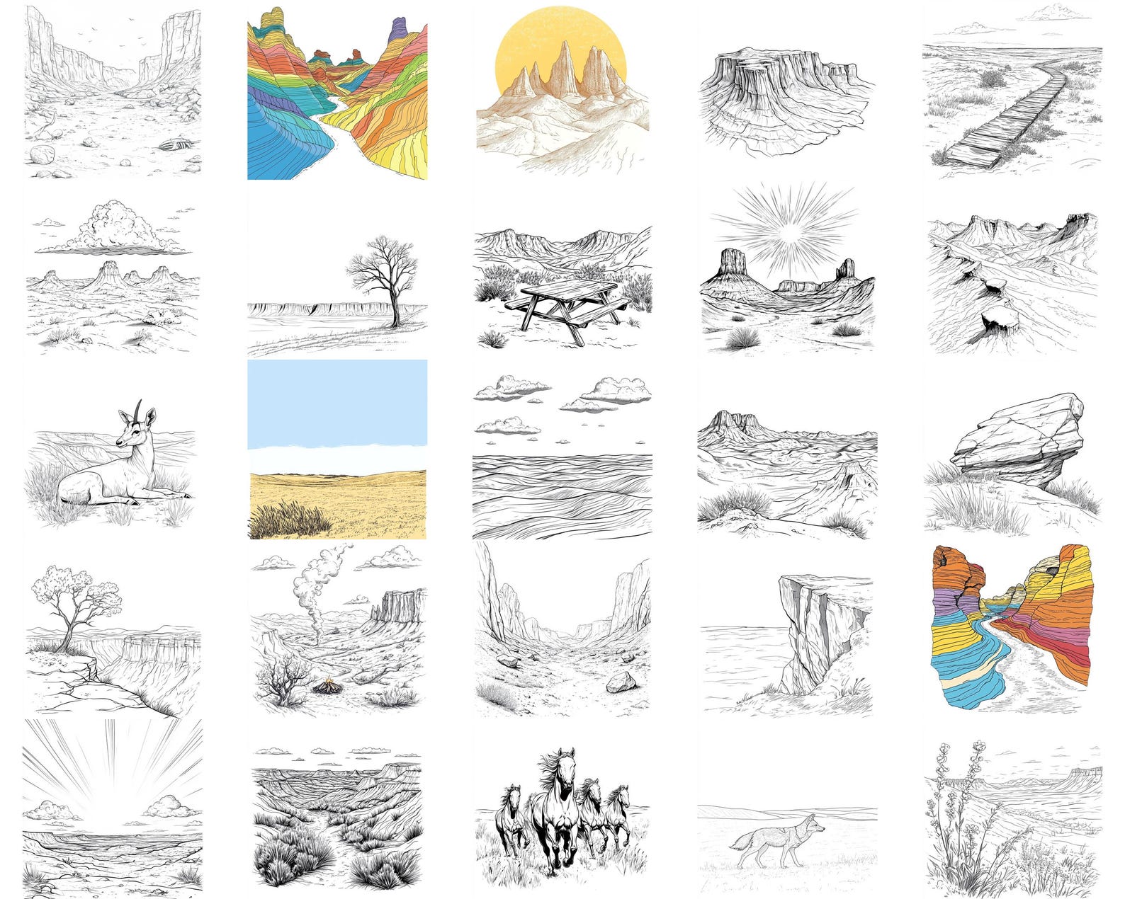 100+ Badlands Scene Procreate Stamps | Procreate Brushes | Instant ...