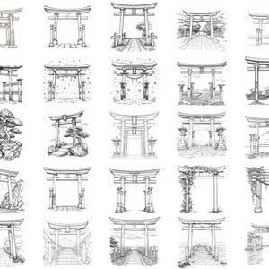 100+ Japanese Torii Gates Procreate Stamps | Procreate Brushes ...