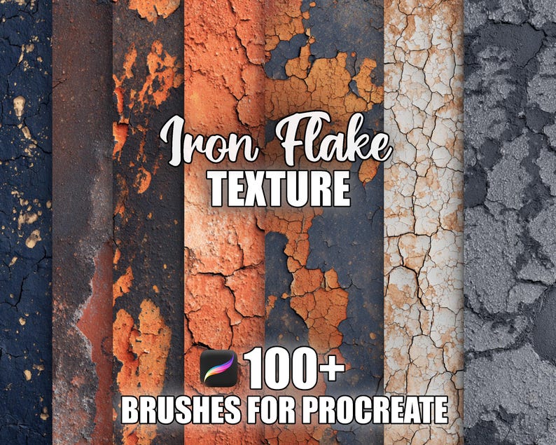 Iron Flake Texture Procreate Brushes: 100+ Seamless Patterns (digital ...