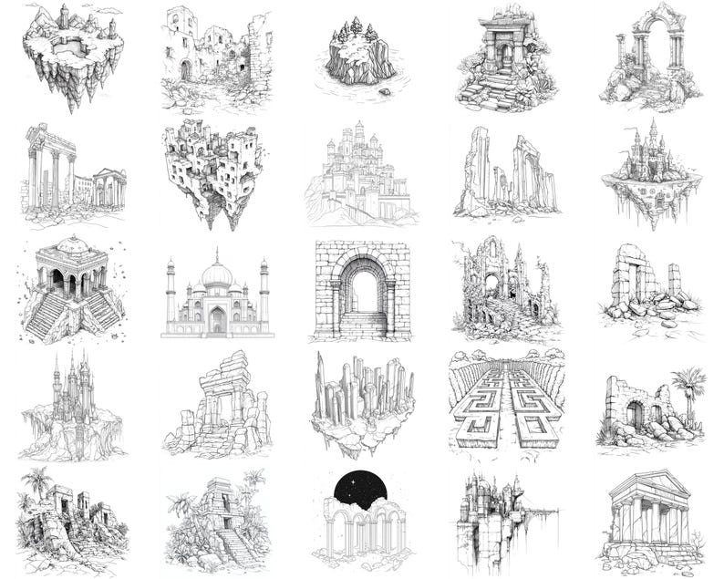 100+ Ruins of A Forgotten Civilization Procreate Stamps | Procreate ...