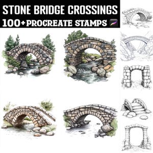 100+ Stone Bridge Crossings Procreate Stamps | Procreate Brushes ...