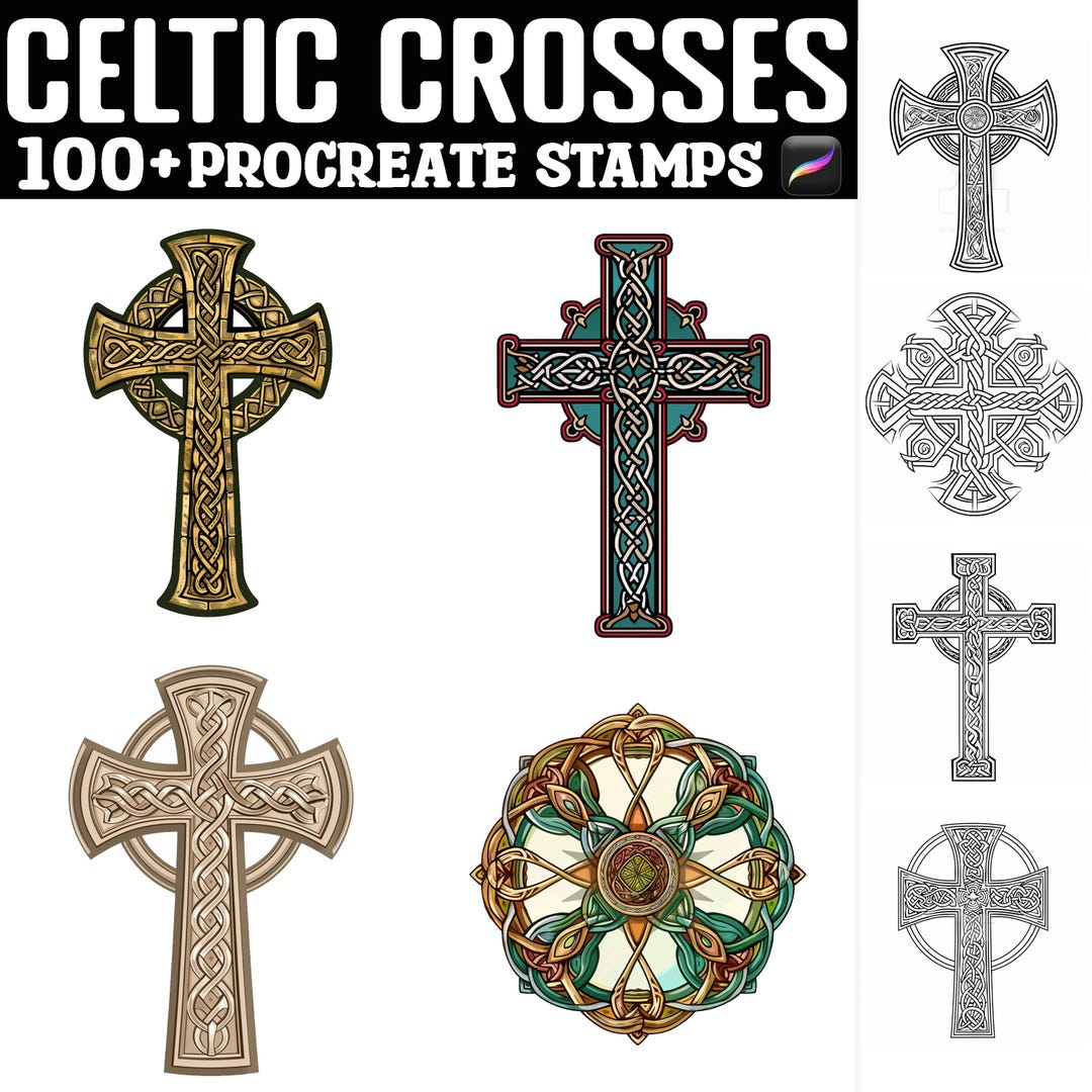 100+ Celtic Crosses Procreate Stamps | Procreate Brushes | Instant Digital Download - Etsy