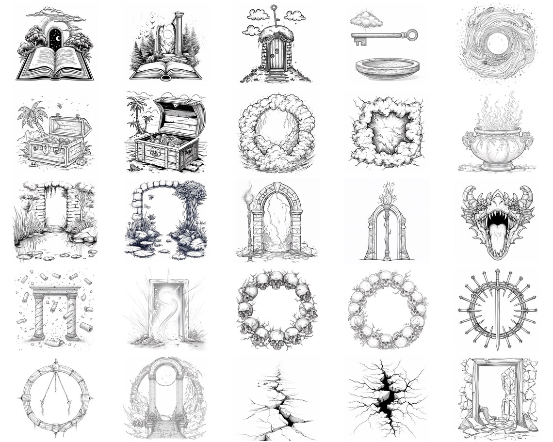 100+ Fantasy Portals Procreate Stamps | Procreate Brushes | Instant ...