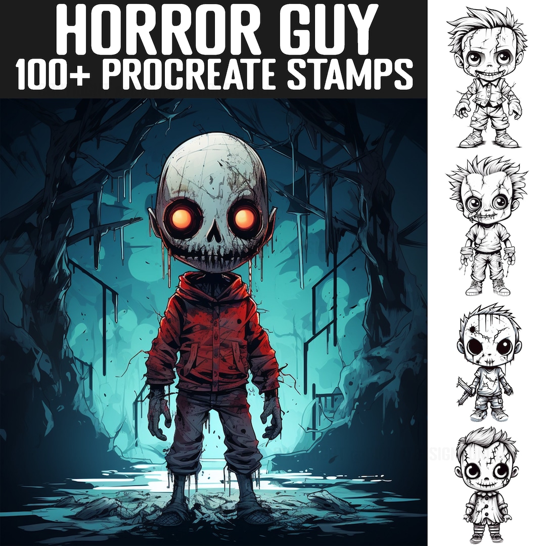 100+ Procreate Horror Character Stamps | Horror Character Guides ...