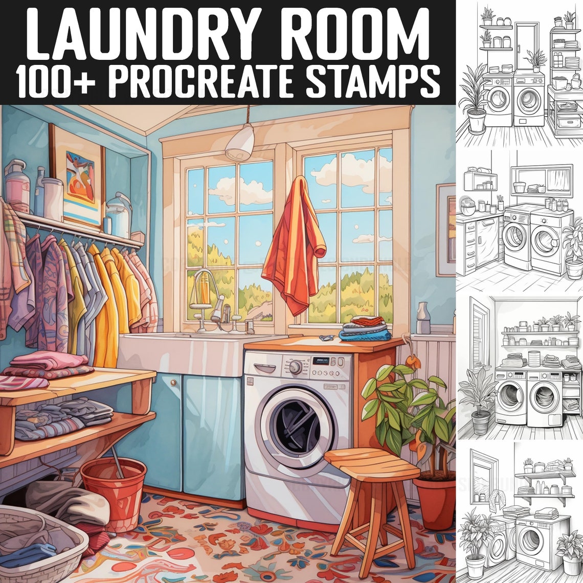 100 Procreate Laundry Room Stamps Laundry Room Guides - Etsy