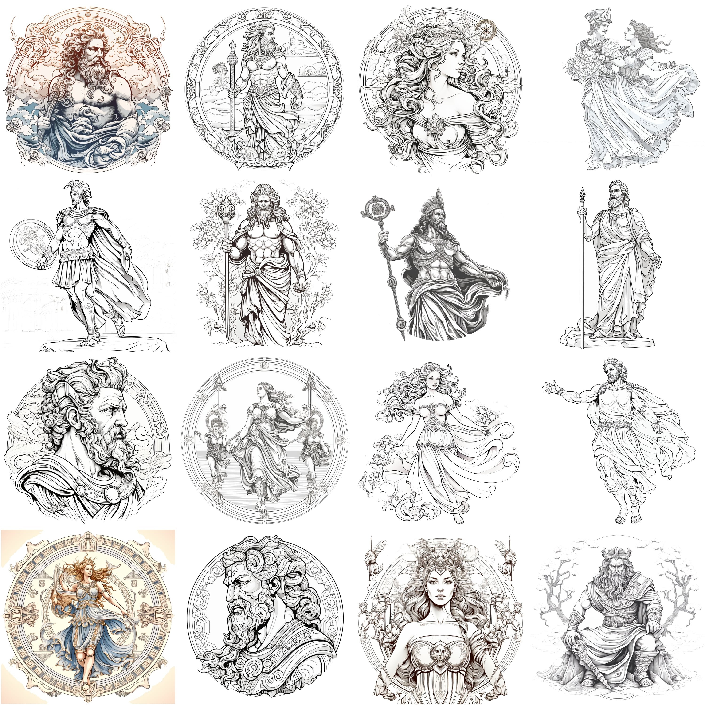 100 Greek Mythology Procreate Stamps Greek Art Guides - Etsy