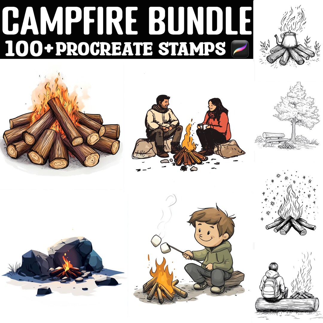 100+ Campfire Bundle Procreate Stamps | Procreate Brushes | Instant Digital Download - Etsy
