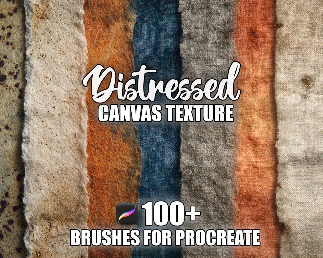 Distressed Canvas Texture Procreate Brushes: 100+ Seamless Patterns ...