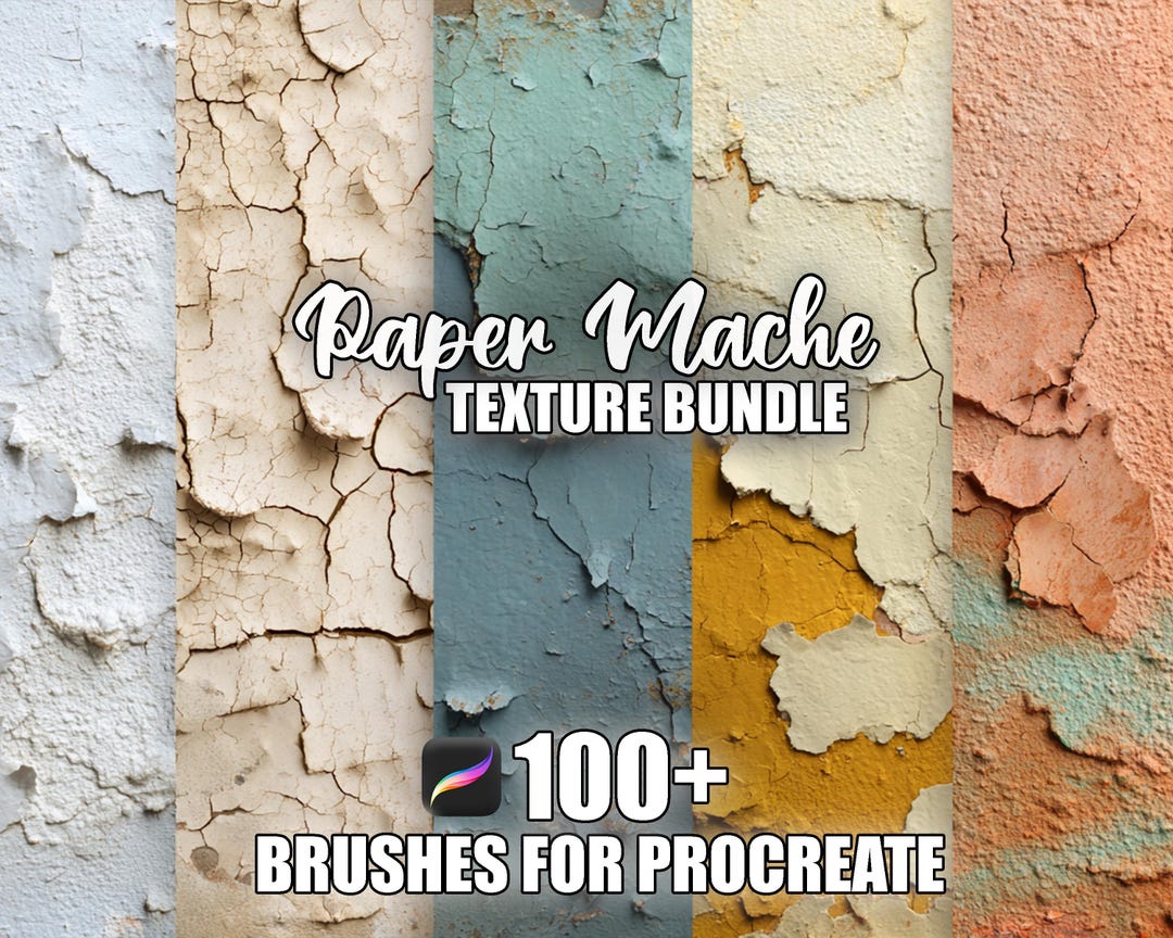 100+ Paper Mache Texture Procreate Pattern Brushes | Seamless Textures ...