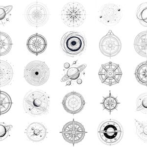 100+ Spinning Compass Planets Procreate Stamps | Procreate Brushes ...