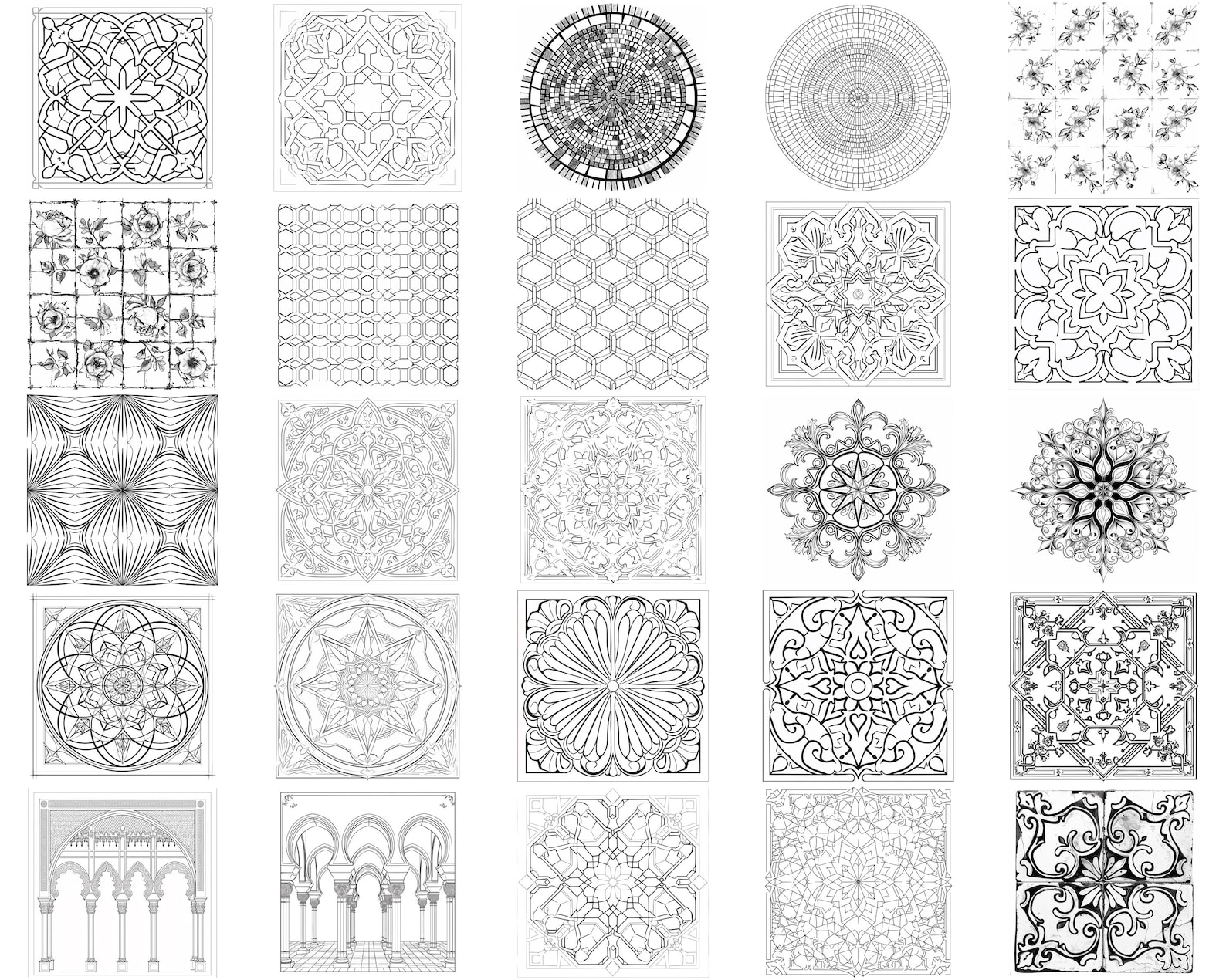100+ Moroccan Tile Patterns Procreate Stamps | Procreate Brushes ...