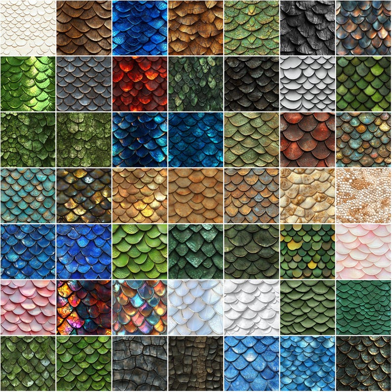 Reptile Scales Procreate Brushes: 100+ Seamless Texture Patterns ...