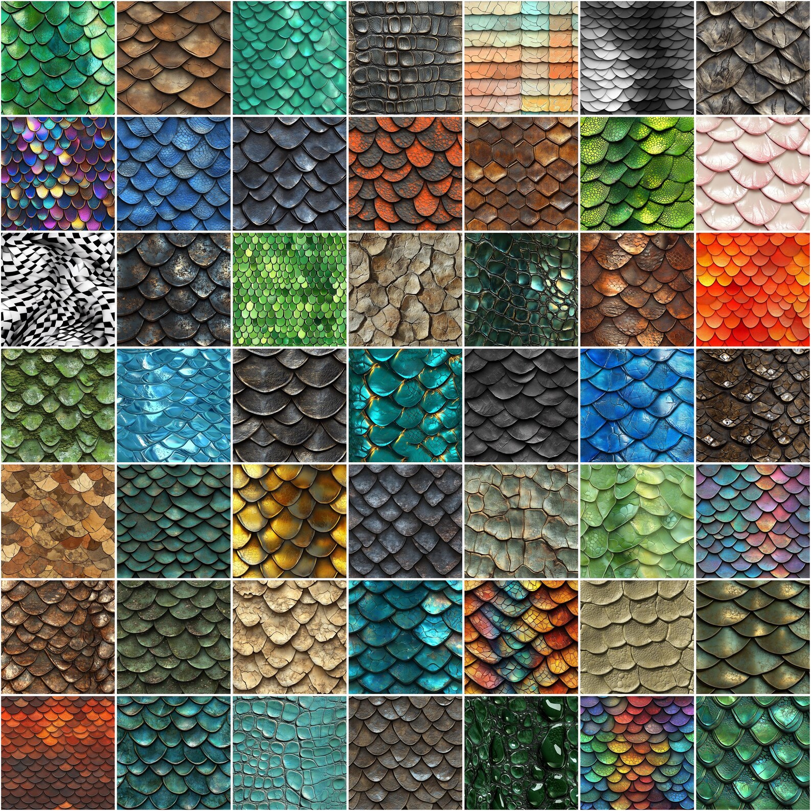 Reptile Scales Procreate Brushes: 100+ Seamless Texture Patterns ...