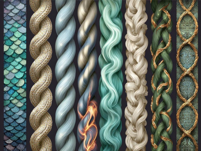 Rope Fiber Texture Procreate Brushes: 100+ Seamless Patterns (instant ...