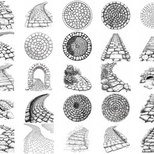 100+ Cobblestone Pathways Procreate Stamps | Procreate Brushes ...