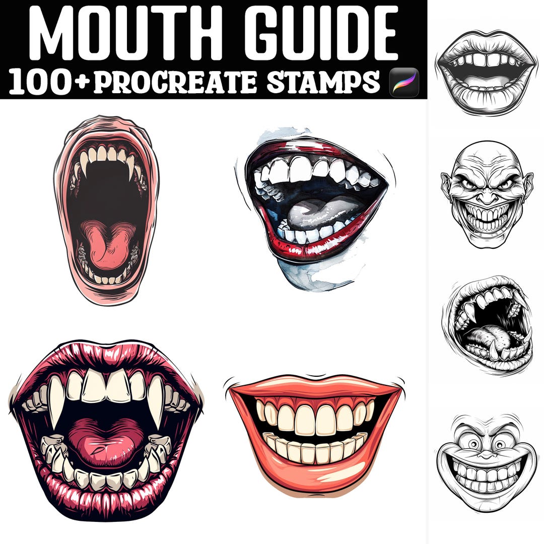100+ Mouth Guide Procreate Stamps | Procreate Brushes | Instant Digital ...