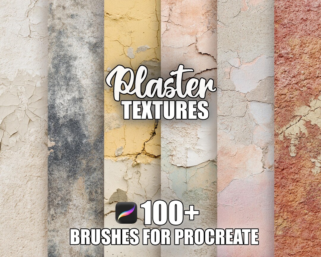Plaster Texture Procreate Brushes: 100+ Seamless Patterns (instant ...