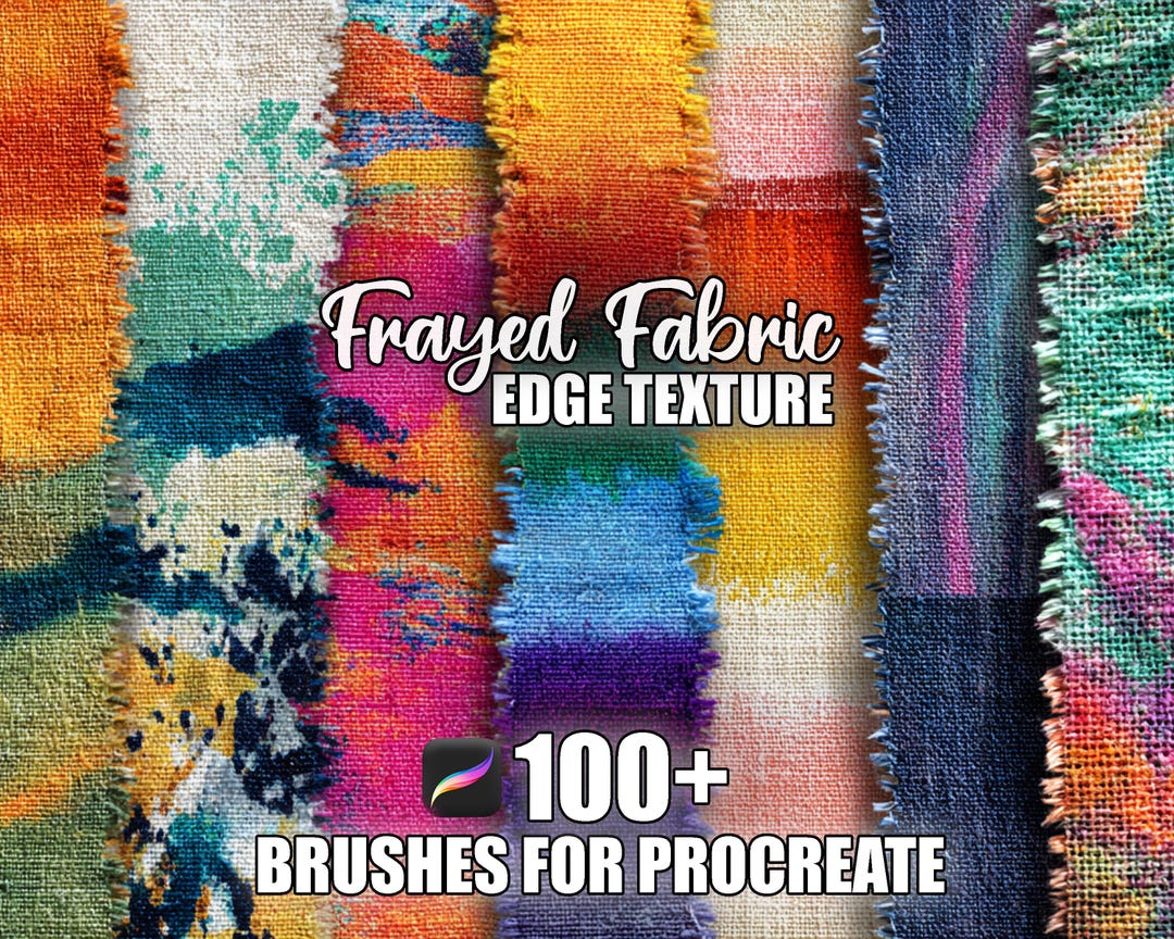 100+ Frayed Fabric Edge Texture Procreate Pattern Brushes | Seamless ...