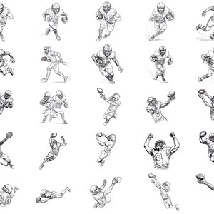 120+ Football Poses Procreate Stamps | Procreate Brushes | Instant ...