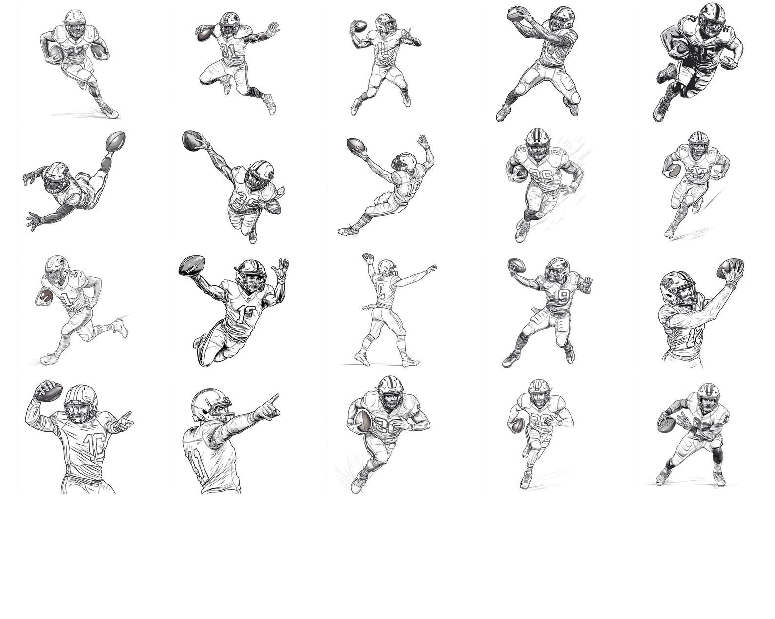120+ Football Poses Procreate Stamps | Procreate Brushes | Instant ...