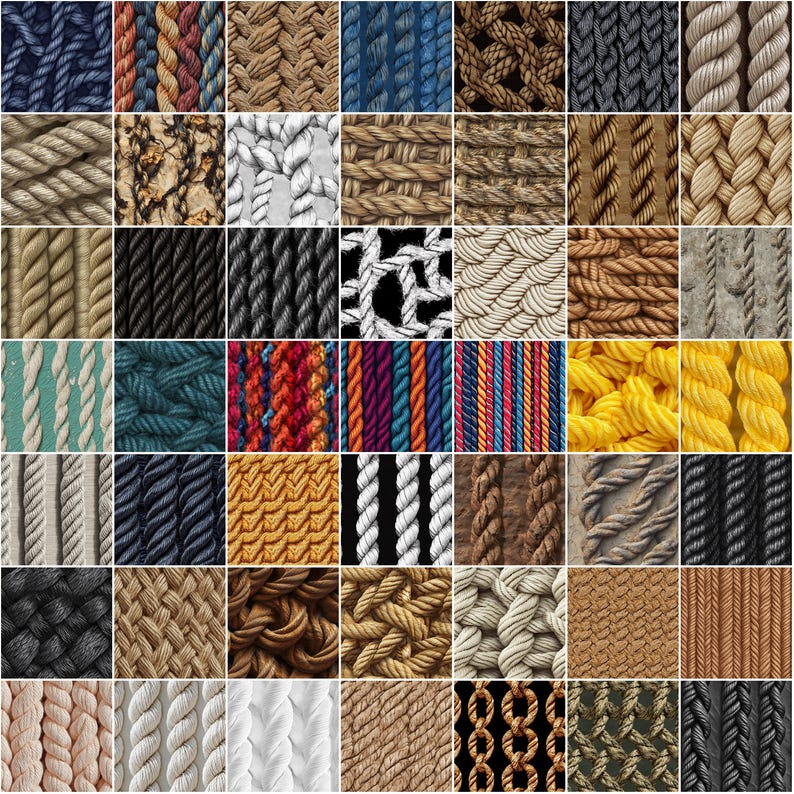 Rope Fiber Texture Procreate Brushes: 100+ Seamless Patterns (instant ...