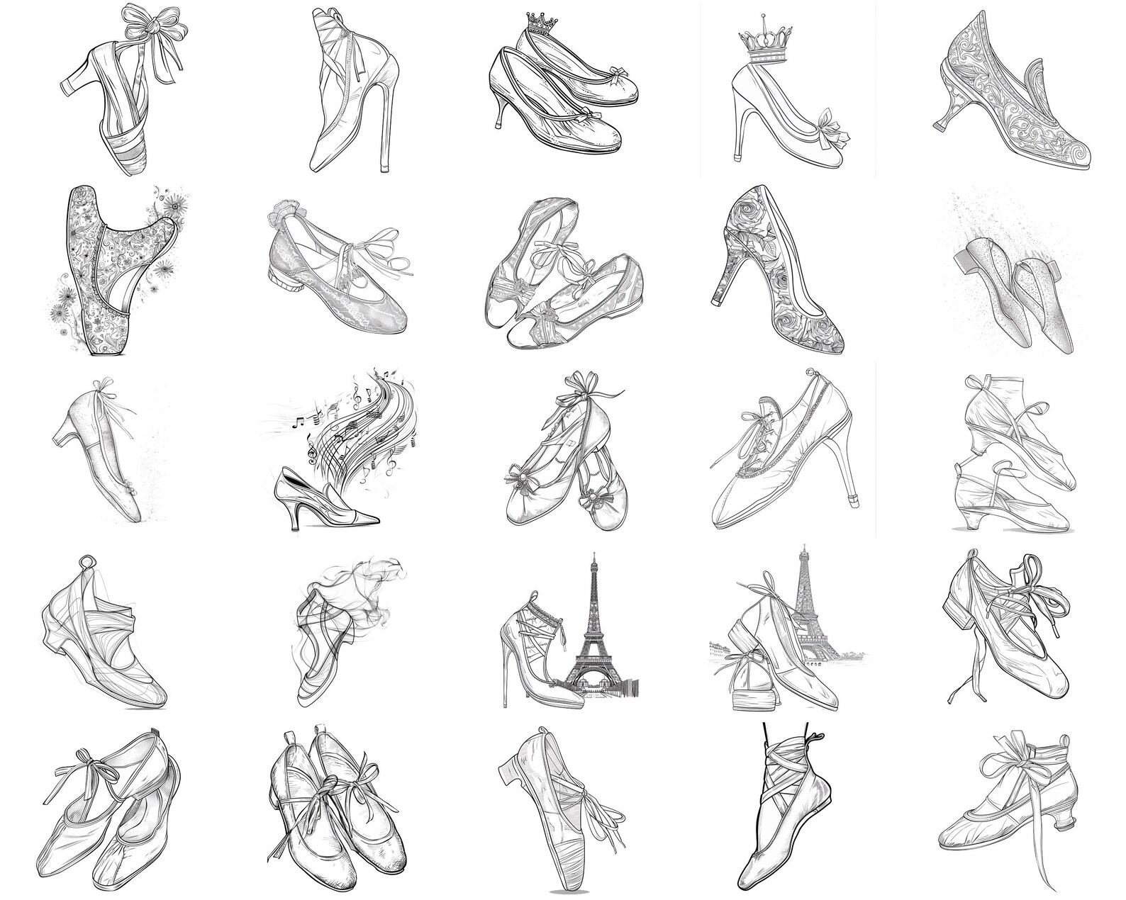 100+ Ballet Shoe Procreate Stamps | Procreate Brushes | Instant Digital ...