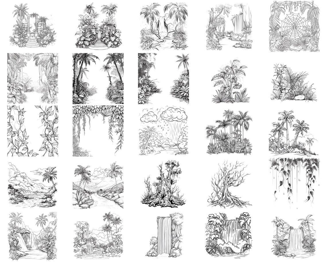 100+ Rainforest Mist Procreate Stamps | Procreate Brushes | Instant ...