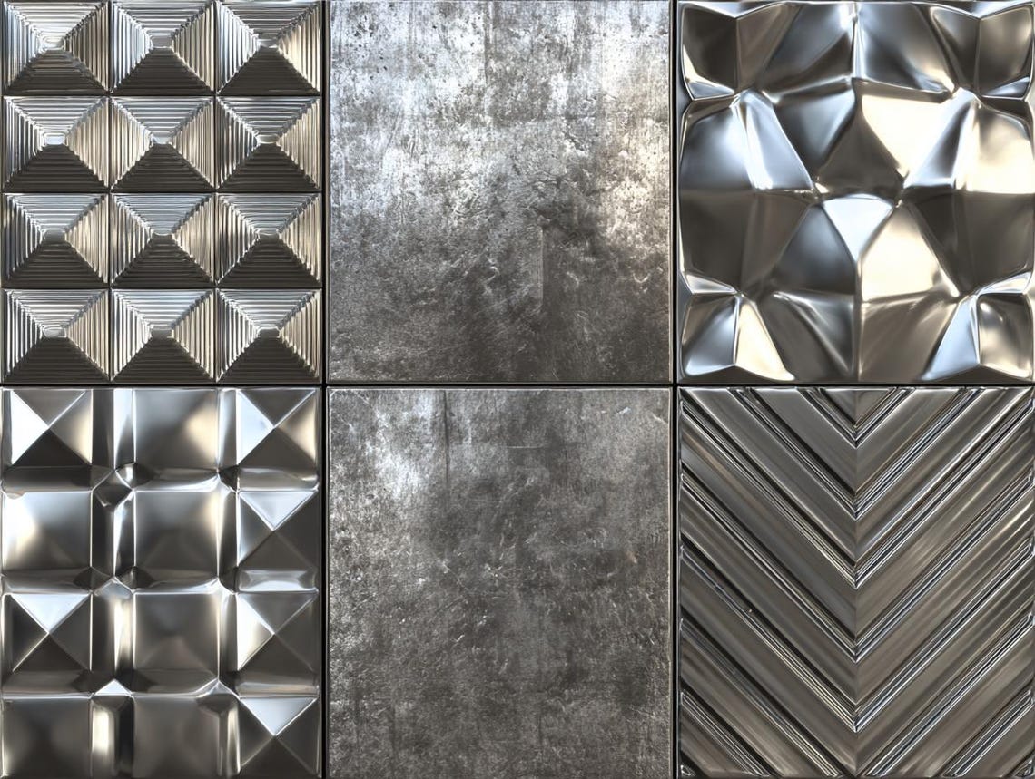 Chrome Texture Procreate Brushes: Seamless Metallic Patterns (instant ...