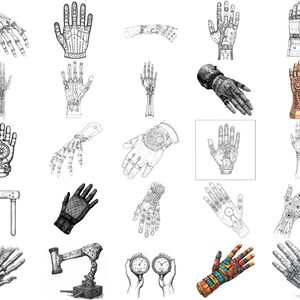 100+ Steam-powered Mechanical Hand Procreate Stamps | Procreate Brushes ...