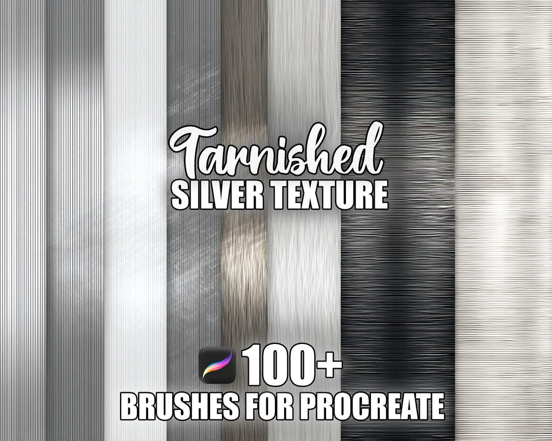 100+ Tarnished Silver Texture Procreate Pattern Brushes | Seamless ...
