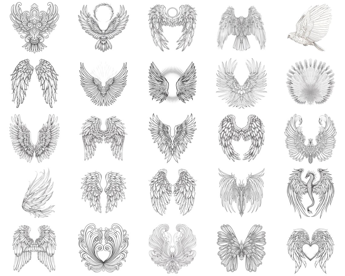 100+ Angel Wings Procreate Stamps | Procreate Brushes | Instant Digital ...