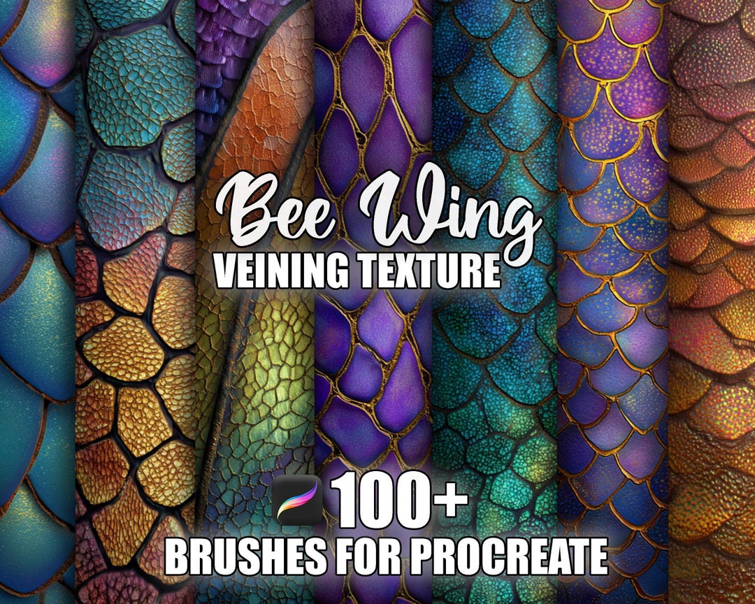 100+ Bee Wing Veining Texture Procreate Pattern Brushes | Seamless ...