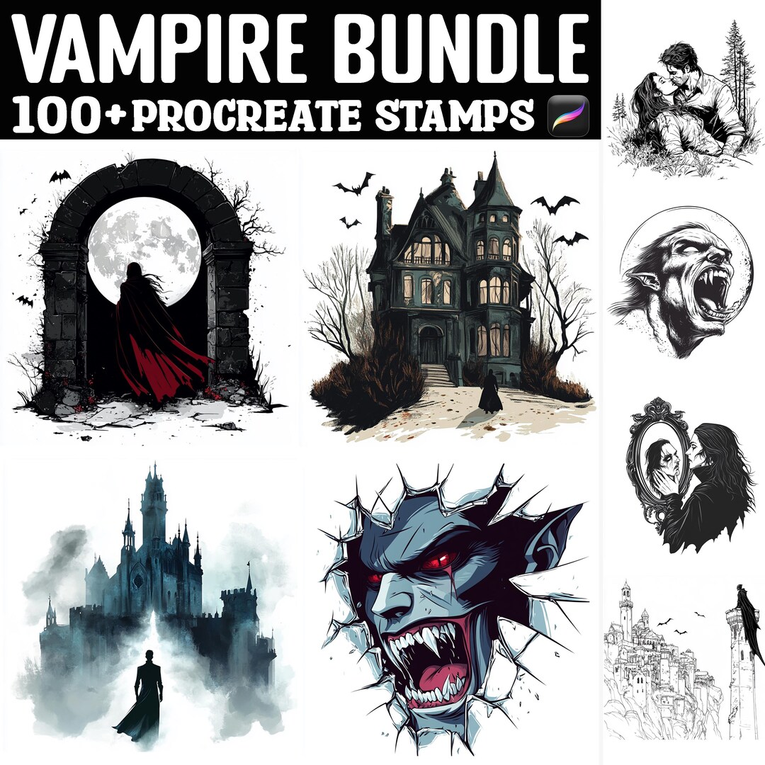 100+ Vampire Procreate Stamps | Procreate Brushes | Instant Digital ...