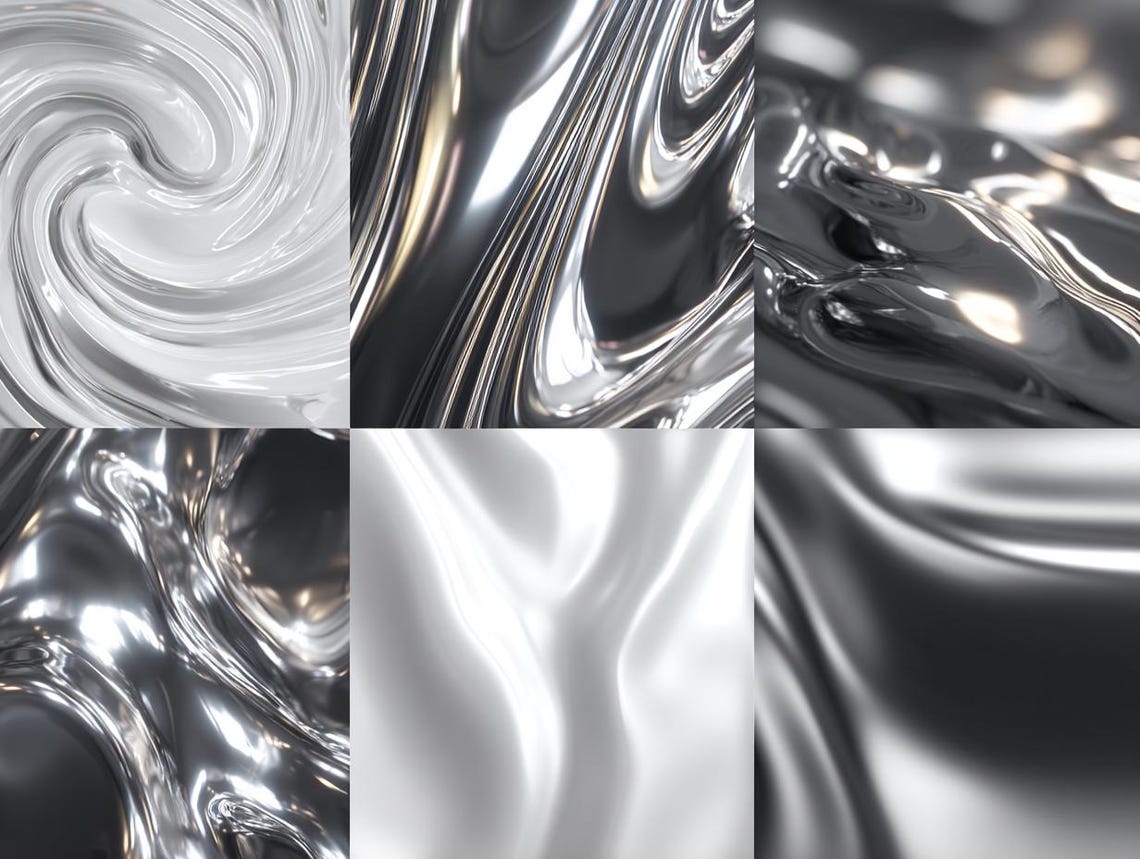 Liquid Metal Texture Procreate Brushes: Seamless Chrome Effects ...