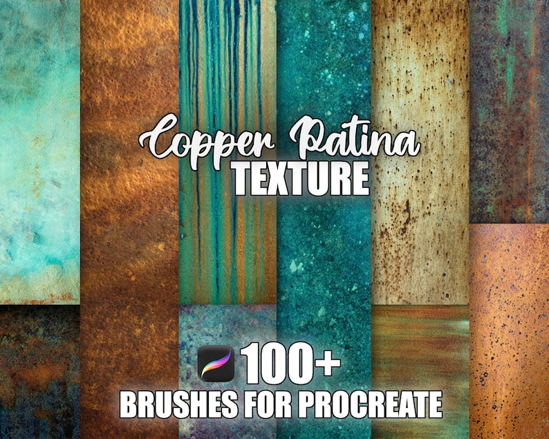 Copper Patina Texture Procreate Brushes: Seamless Metal Effects ...