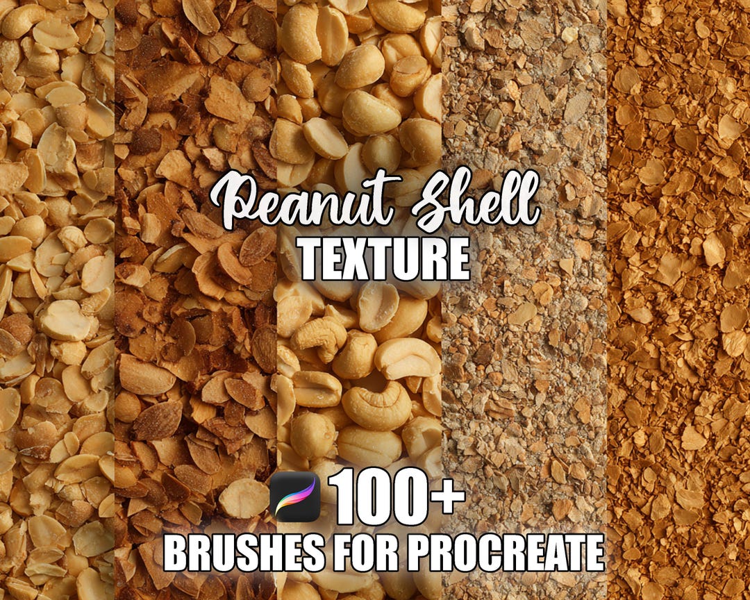 Peanut Shell Texture Procreate Brushes: 100+ Seamless Patterns (instant ...