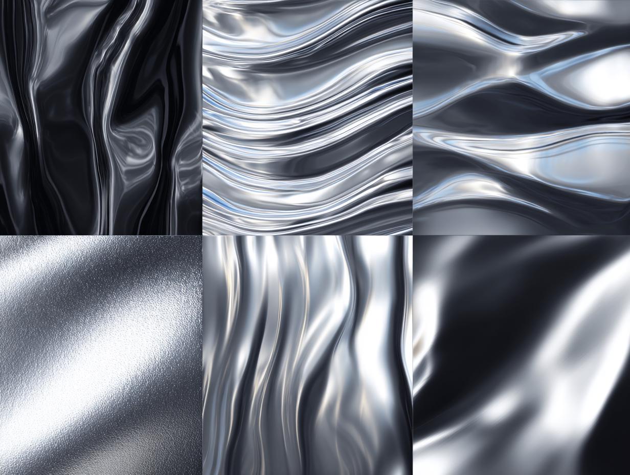 Chrome Texture Procreate Brushes: Seamless Metallic Patterns (instant ...