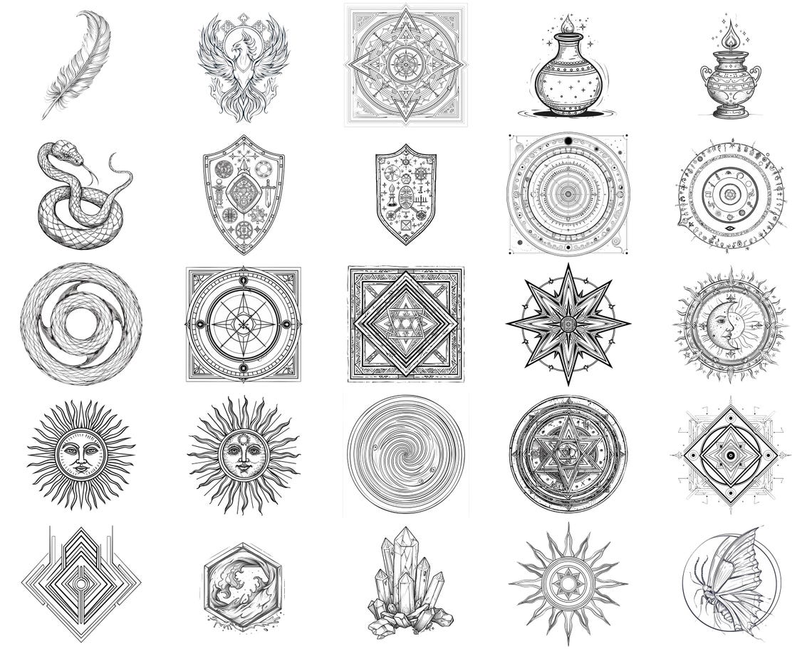 100+ Alchemy Symbols Procreate Stamps | Procreate Brushes | Instant ...