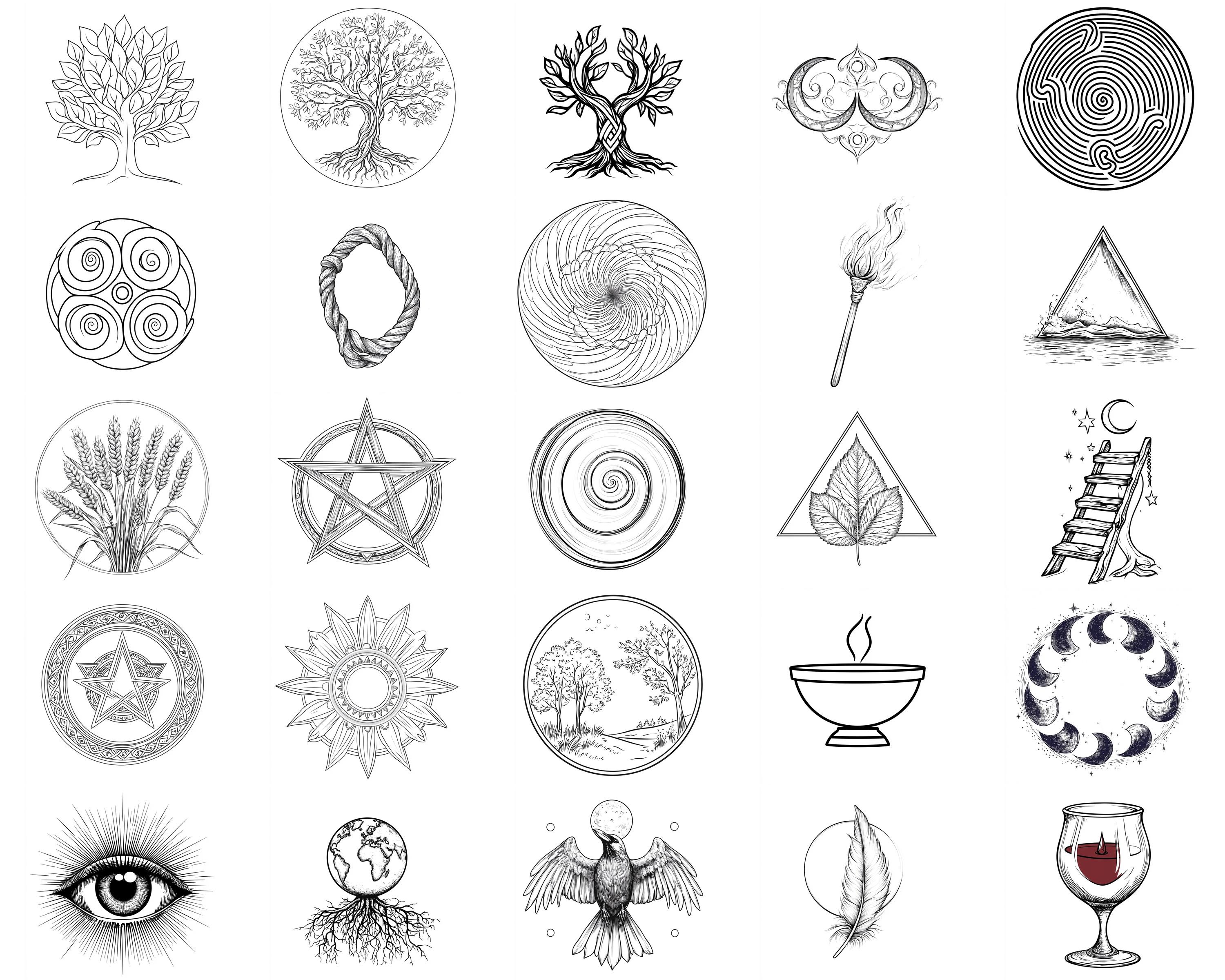 100+ Pagan Ritual Symbols Procreate Stamps | Procreate Brushes ...