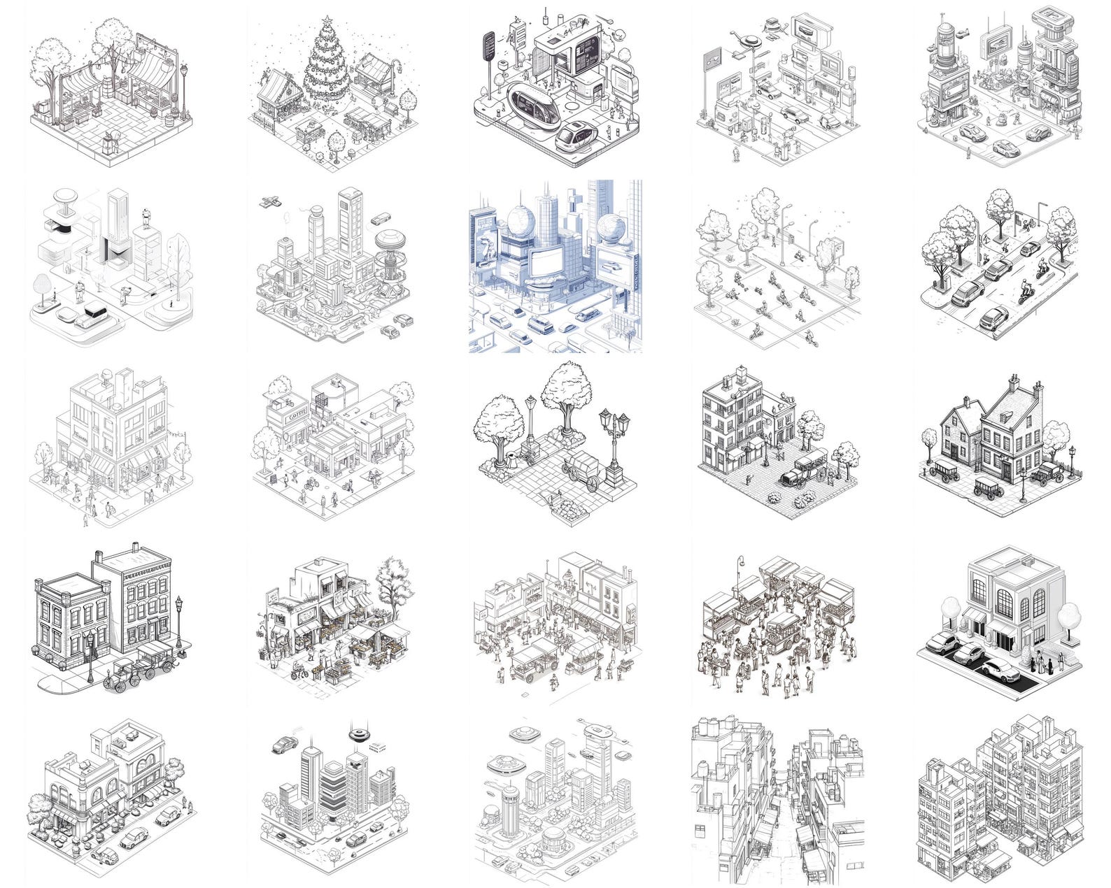 100+ Isometric Street Scene Stamps | Procreate Brushes | Instant ...