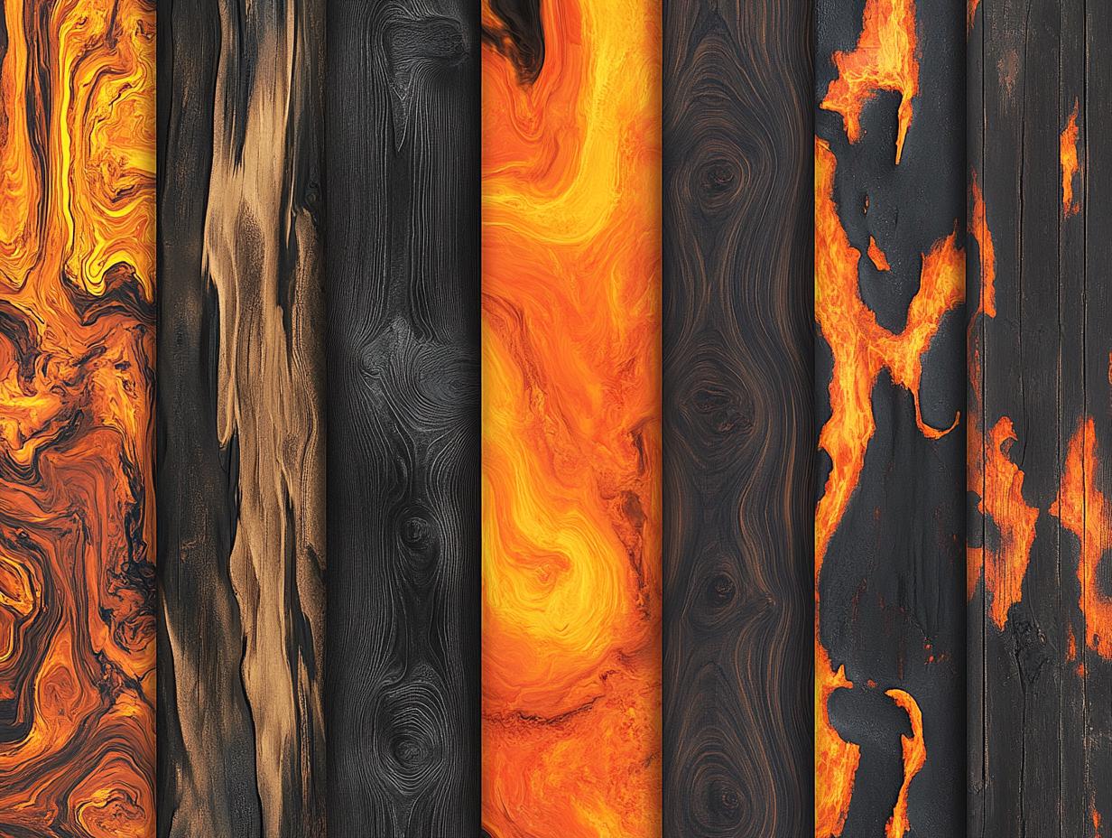 Burn Wood Texture Procreate Brushes: Seamless Charred Timber Patterns ...